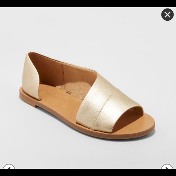 Universal Thread | Shoes | Womens Slide Asymmetrical Sandals Gold ...